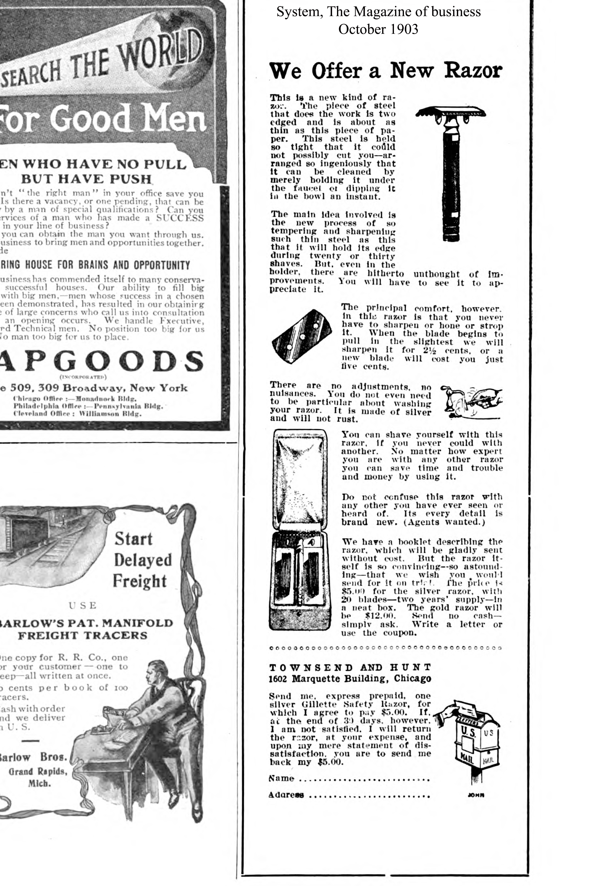 Gillette Double Ring Safety Razor Ads 1903-1905 – The Early Gillette ...